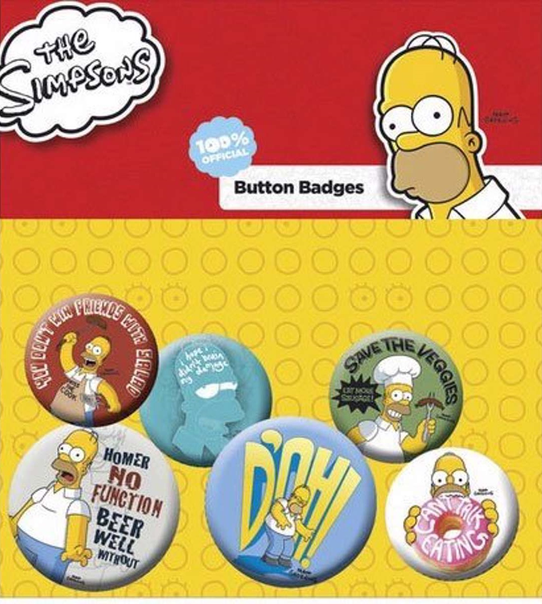 Button Badge Set: The Simpsons - Homer | Schlüsselanhänger ...